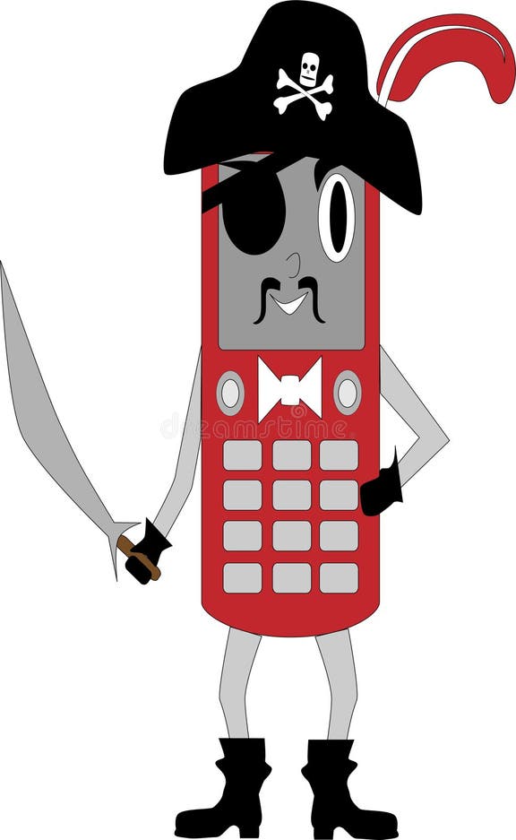 Cell Guy Pirate stock vector. Illustration of personification - 3789170