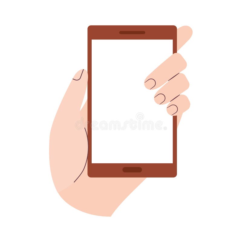 Cell on hand stock vector. Illustration of device, cell - 246563866