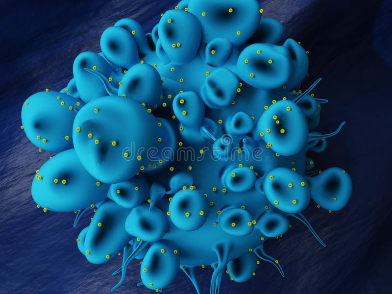 Cell Infected with Virus Particles Causing Cell Death Stock ...