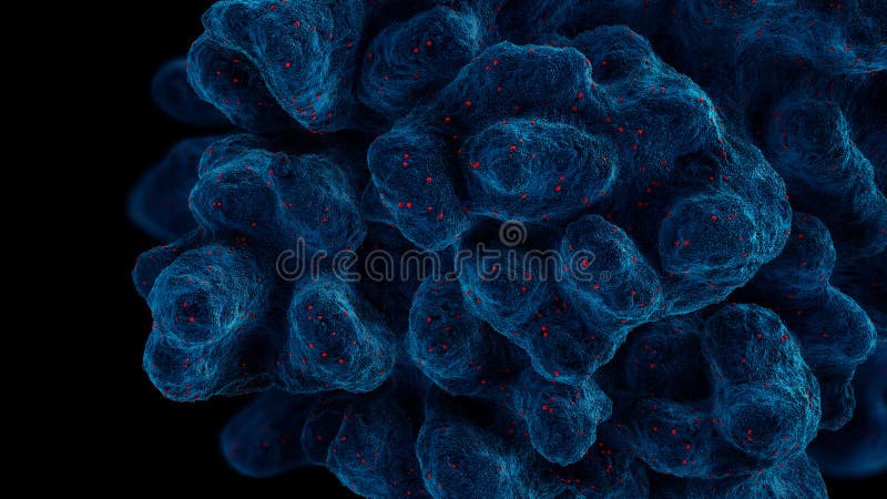 Cell Infected with Virus Particles Causing Cell Death Stock ...