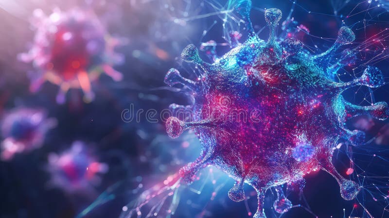 Cell Infographic Depicting an Abstract Visualization of a Virus Cell ...