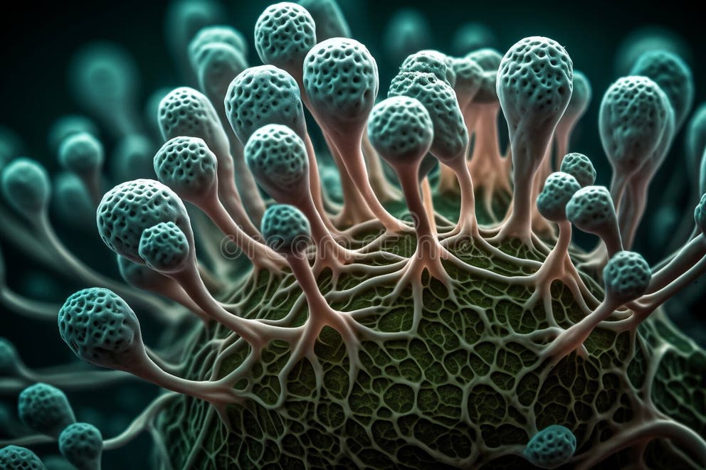 Cell Macro View. Round Microbe in Microscope View Stock Illustration ...