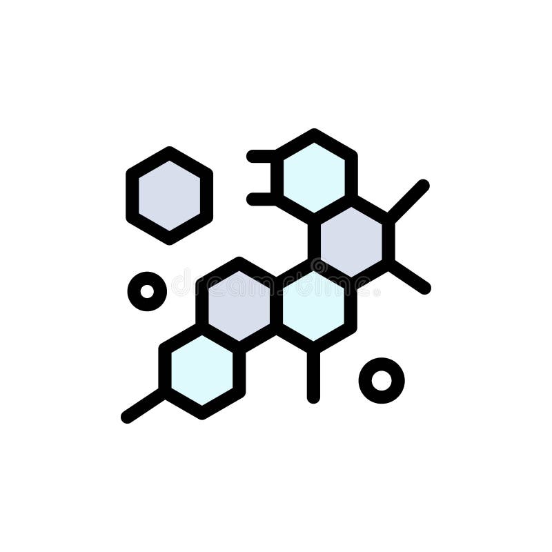 Cell, Molecule, Science Flat Color Icon. Vector Icon Banner Template ...