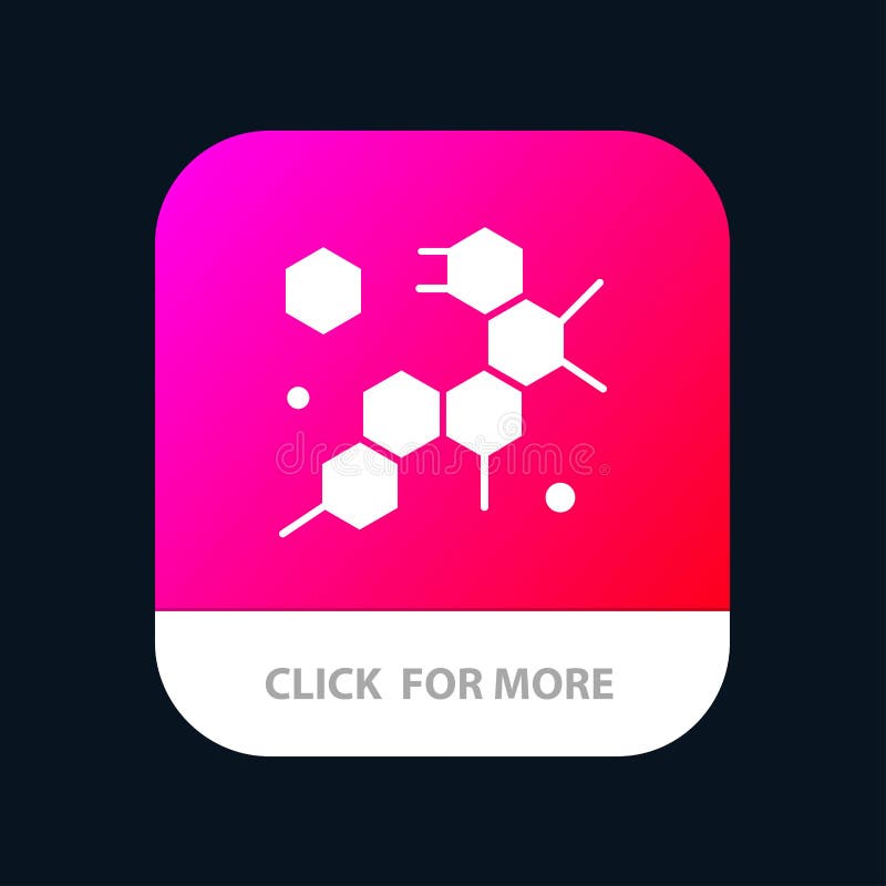 Cell, Molecule, Science Mobile App Button. Android and IOS Glyph ...