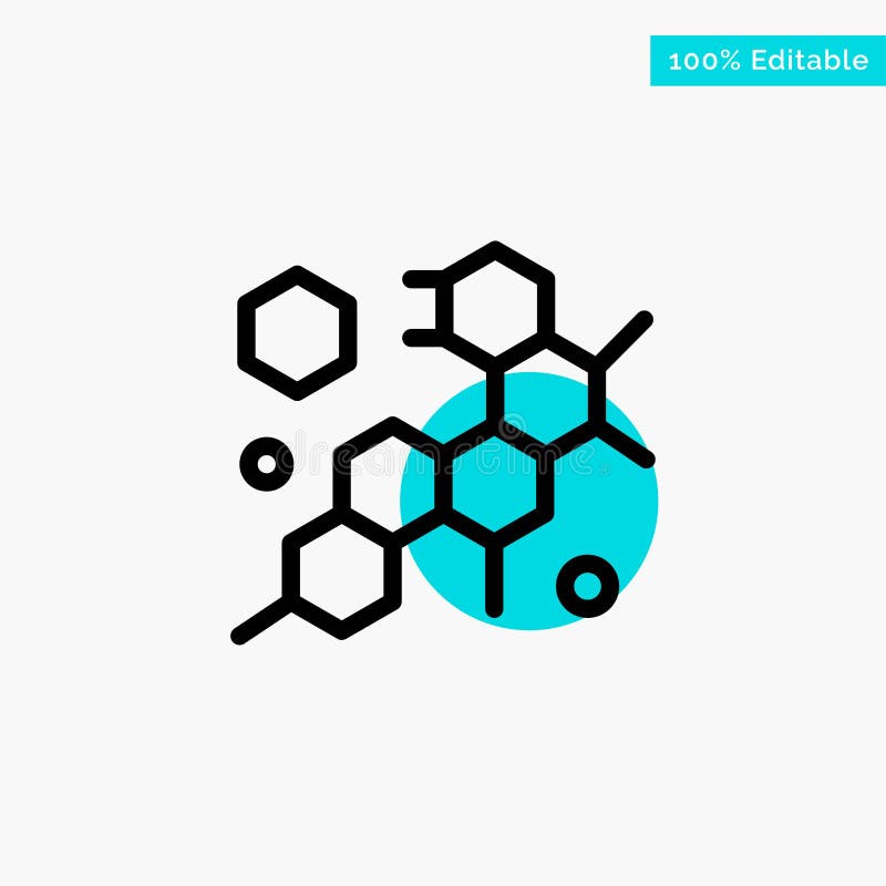 Cell, Molecule, Science Turquoise Highlight Circle Point Vector Icon ...