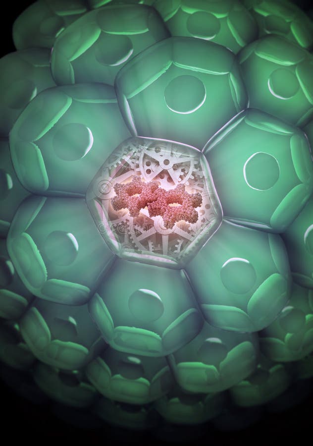 Cell with a Nano Technology Mechanism Stock Illustration - Illustration ...
