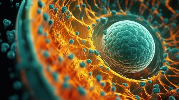 Cell Nucleus Showing Intracellular Core. Molecular Structure or ...