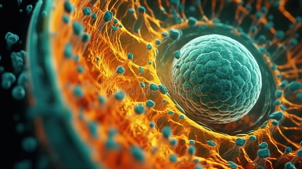 Cell Nucleus Showing Intracellular Core. Molecular Structure or ...