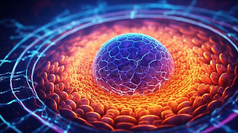 Cell Nucleus Showing Intracellular Core. Molecular Structure or ...