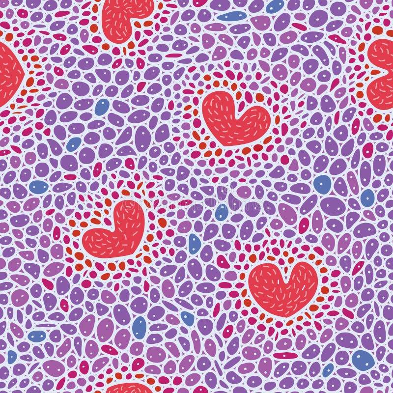Cell pattern with hearts stock vector. Illustration of vector - 41467956