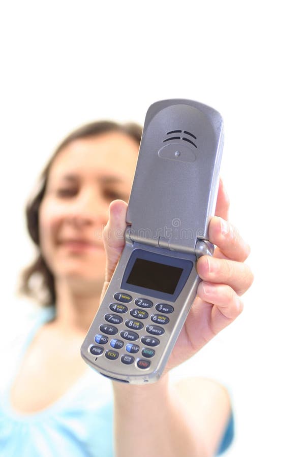 Woman dialing cell phone stock image. Image of cell, telephones - 281217