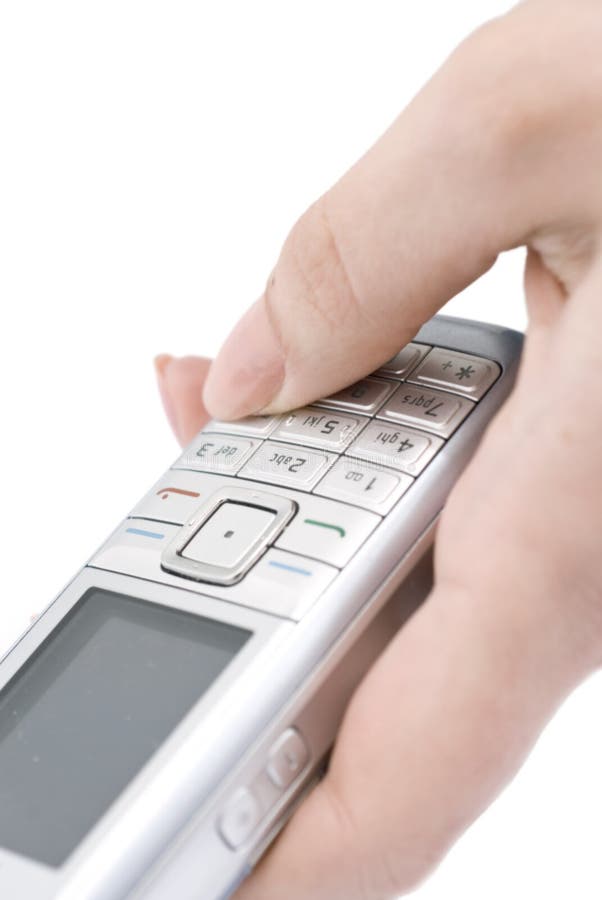 Cell phone stock photo. Image of round, white, hand, woman - 4362030