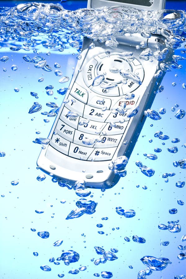 Cell phone stock image. Image of splash, drop, ripple - 9682507