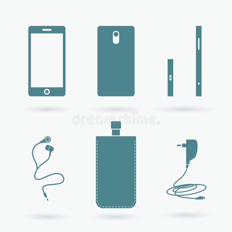 Cell phone and accessories stock vector. Illustration of cellphone ...