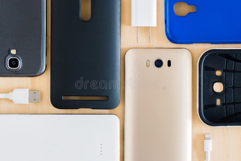 Cell phone and accessories stock photo. Image of computer - 68070840