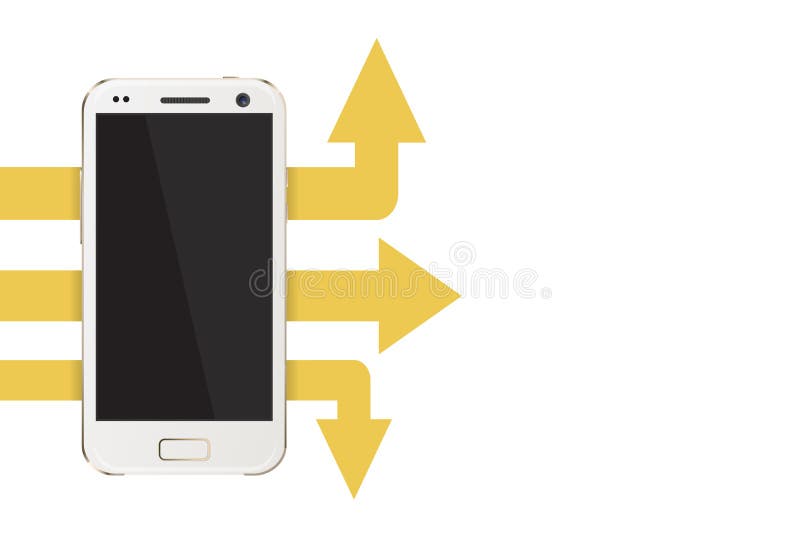 Cell phone with arrows stock vector. Illustration of telephone - 14590541