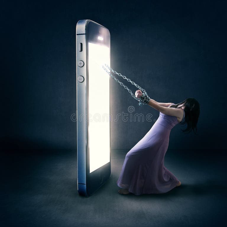 Cell phone chains stock photo. Image of chain, afraid - 55830356