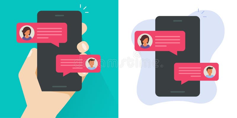 Cell Phone Chat Text Message Sms Mobile App Icon Vector Flat Graphic ...