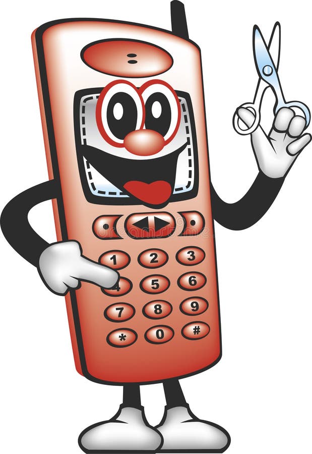 The Cell Phone Clipper Man stock illustration. Illustration of ...