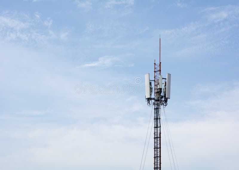 Cell Phone Communication Tower Stock Image - Image of broadcasting ...