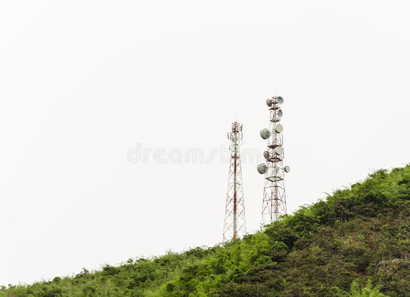 Cell Phone and Communication Towers Stock Photo - Image of ...