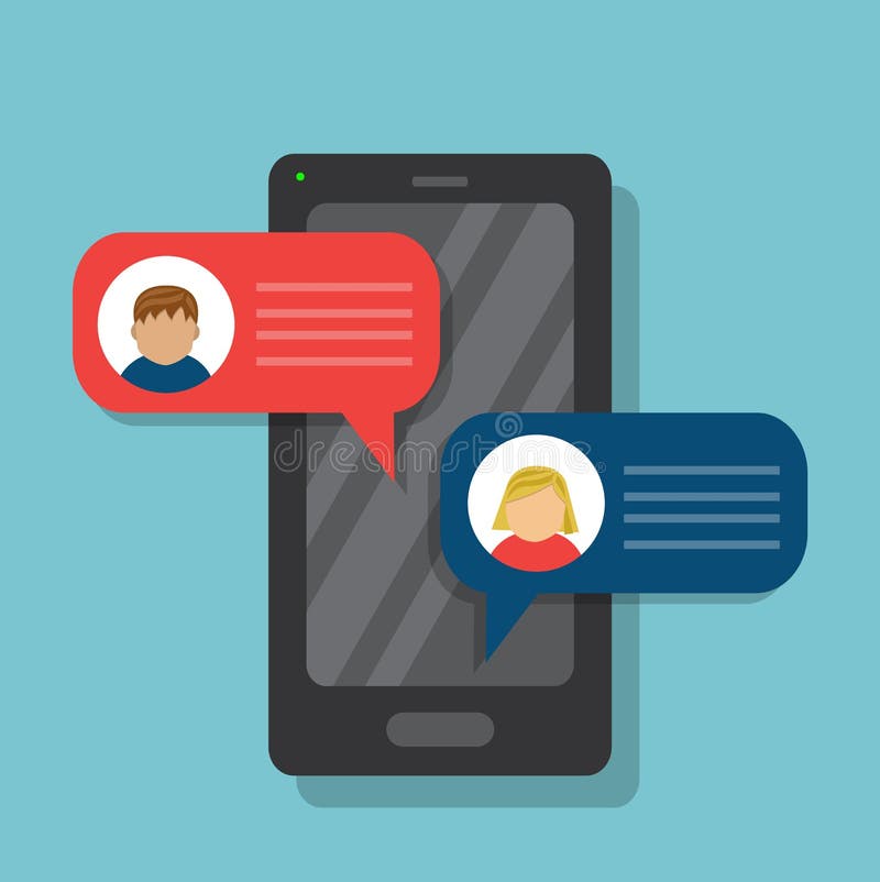 Cell Phone Communication Using Messages Stock Vector - Illustration of ...