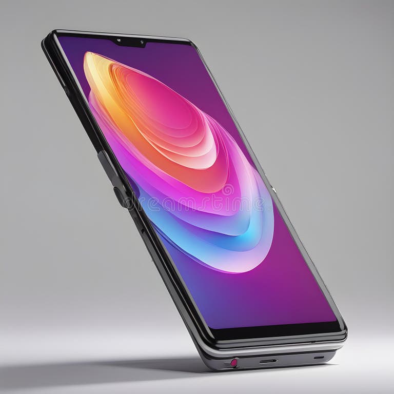 Cell Phone with a Curved Display Stock Illustration - Illustration of ...