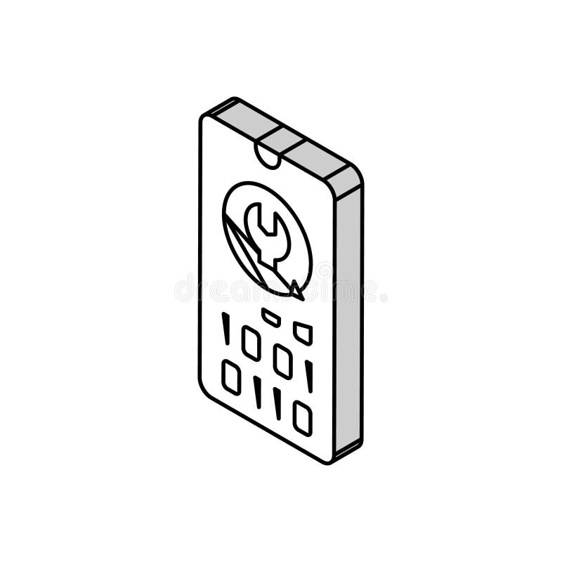 Cell Phone Data Recovery Isometric Icon Vector Illustration Stock ...