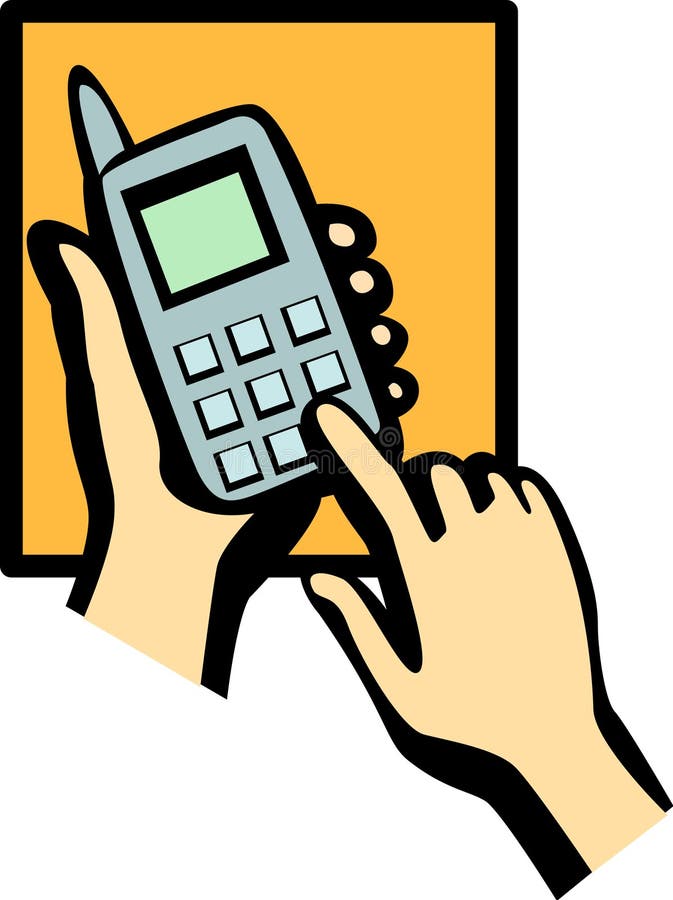 Cell Phone Dialing Vector Illustration Stock Vector - Illustration of ...