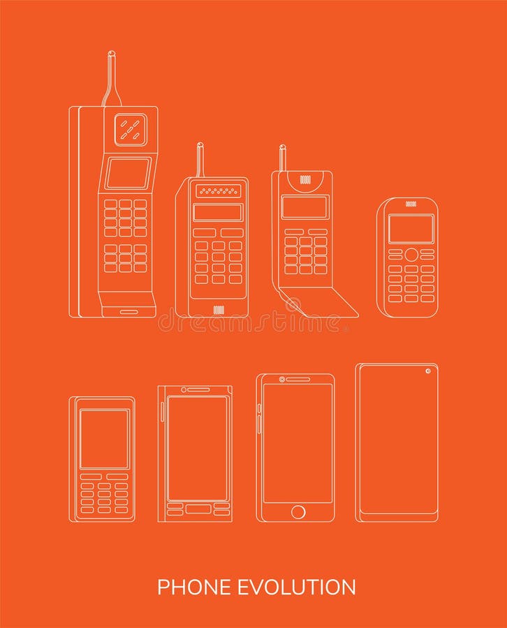 Cell Phone Evolution Illustration. Flat Vector Stock Vector ...