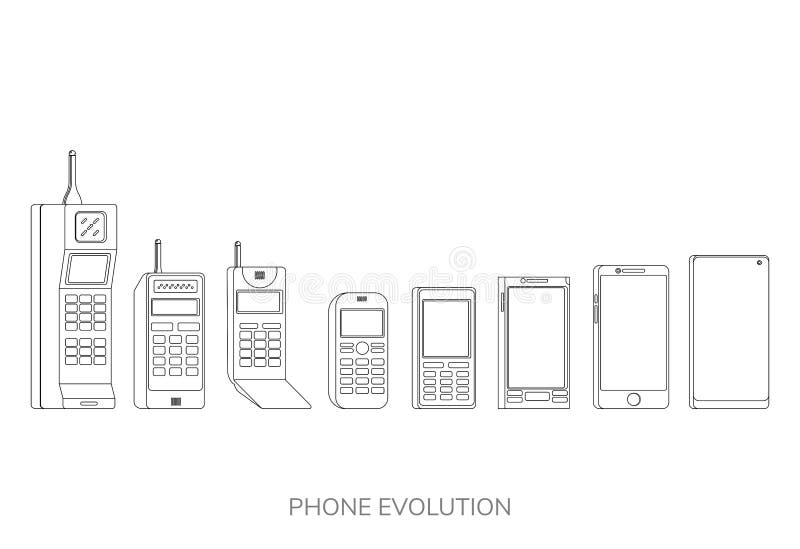 Cellular Phone Evolution Stock Illustrations – 265 Cellular Phone ...