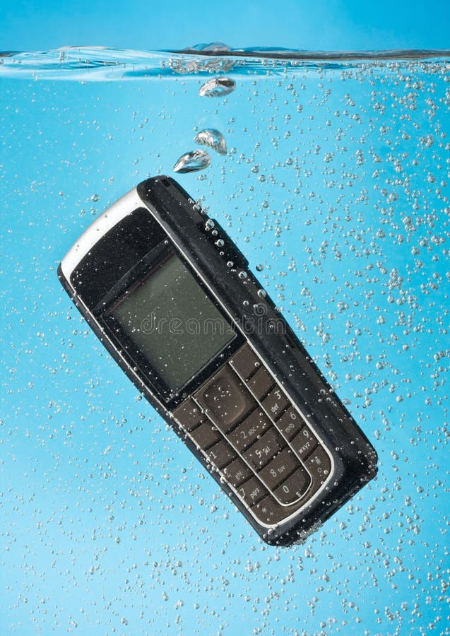 Cell Phone Falls into the Water Stock Image - Image of bubble, call ...
