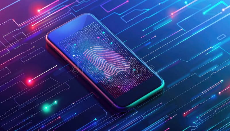 A Cell Phone with a Fingerprint on the Screen by AI Generated Image ...