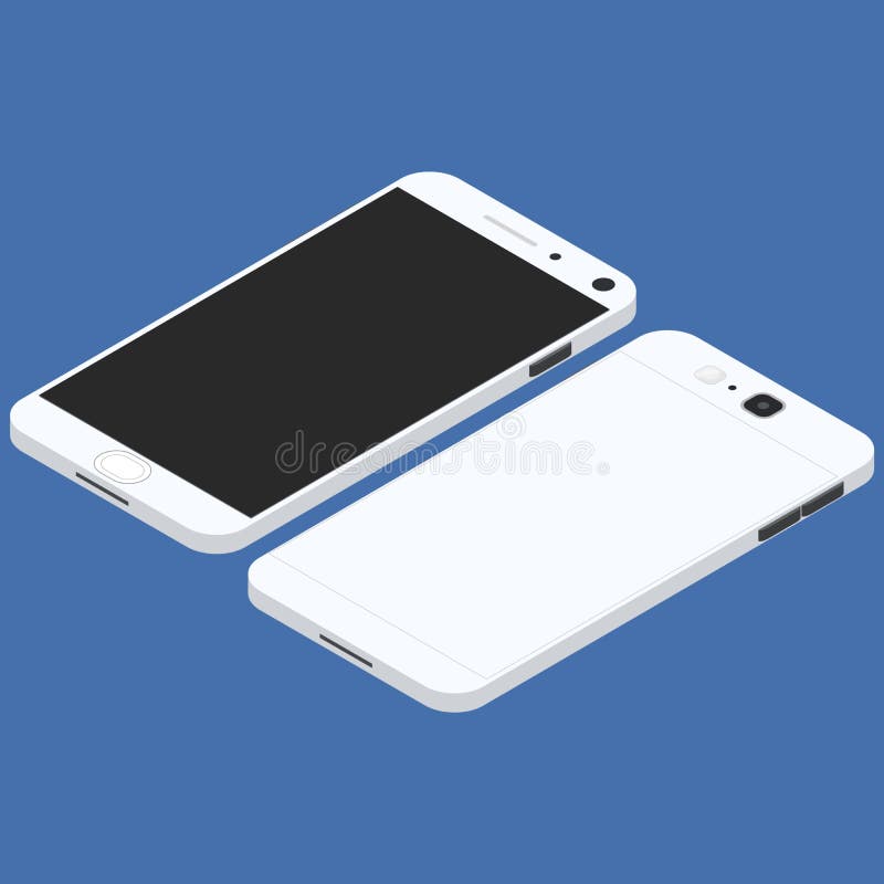 Cell Phone. Flat Isometric. Mobile Device Stock Vector - Illustration ...