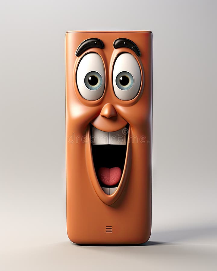 A Cell Phone with a Funny Face on it S Face. Generative Ai Stock Image ...