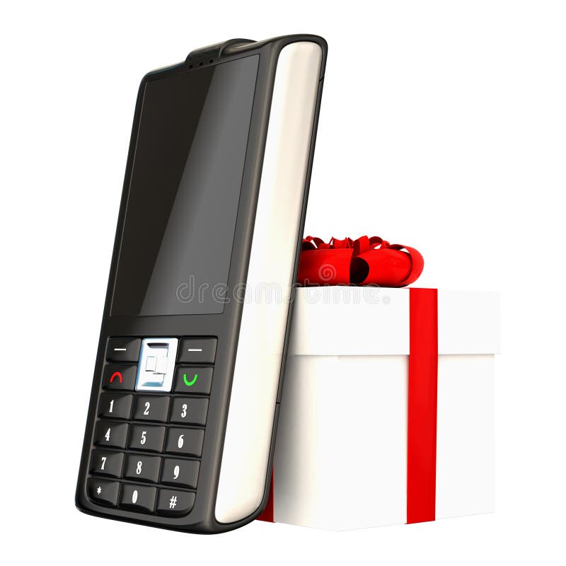 Cell phone and gift stock illustration. Illustration of decorated ...