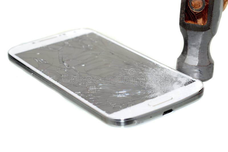 Cell phone and hammer stock image. Image of damaged, broke - 44580687