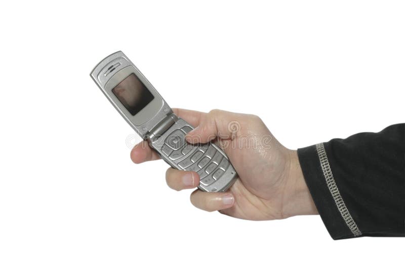 Hand and cell phone stock photo. Image of camera, button - 1326982