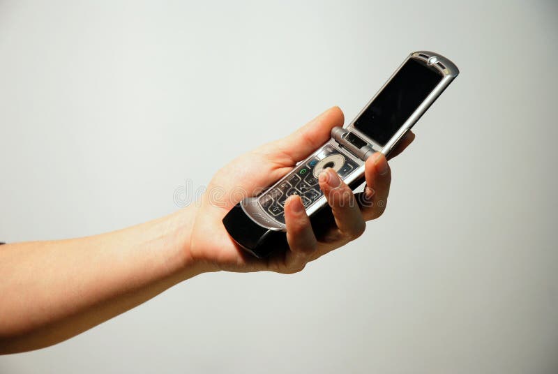 Cell phone in hand stock photo. Image of call, cell, communication ...