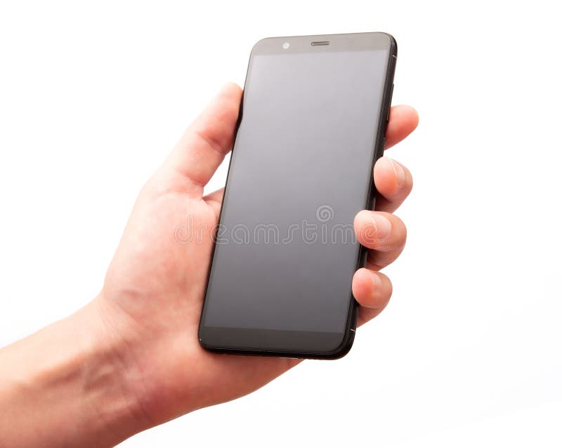 Cell phone in hand stock photo. Image of corporate, lifestyle - 176326228