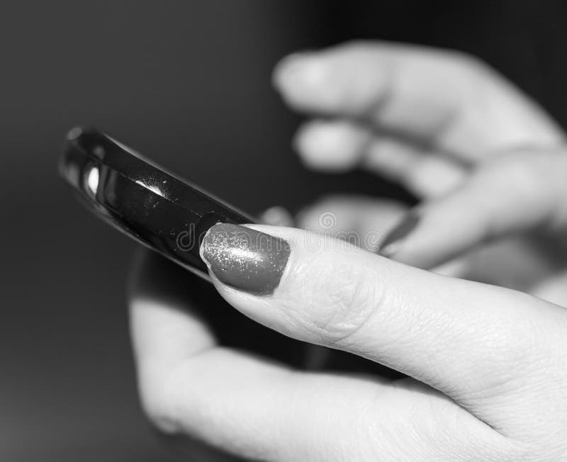 Cell phone in hand stock image. Image of natural, female - 102152291