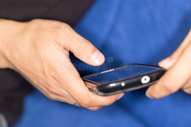 Cell phone in hand stock photo. Image of chat, cellphone - 101376470