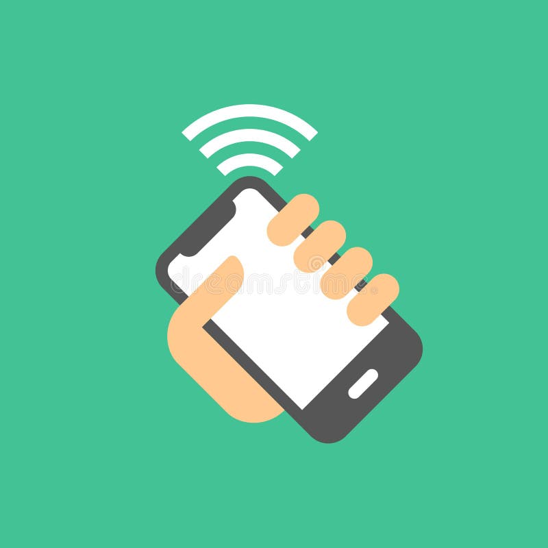 Cell Phone in Hand with WiFi Symbol Vector Icon Stock Vector ...