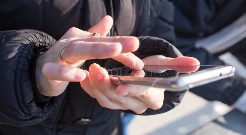 Cell Phone in the Hands of Man Stock Photo - Image of person, phone ...