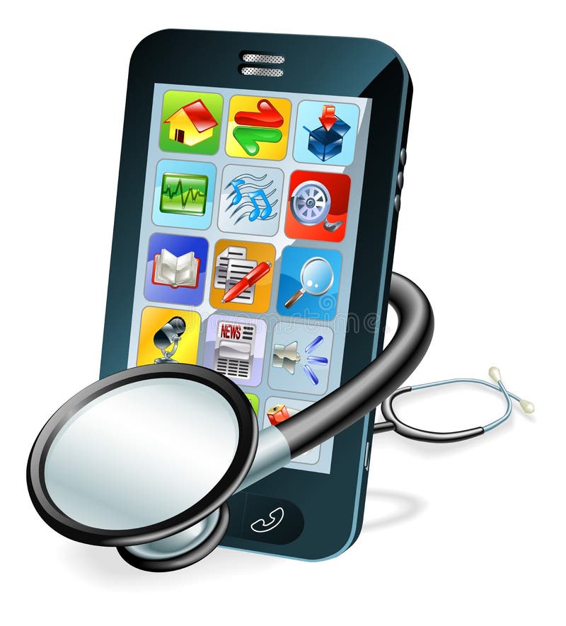 Cell Phone Health Check Concept Stock Vector - Illustration of care ... Cell Phone Health Check Concept Stock Vector - Illustration of care ...