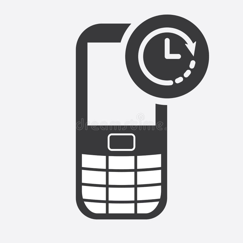 Cell Phone Icon with Clock Sign. Cell Phone Icon and Countdown ...