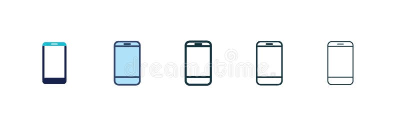 Cell Phone Icon Vector Set on White Background Stock Vector ...