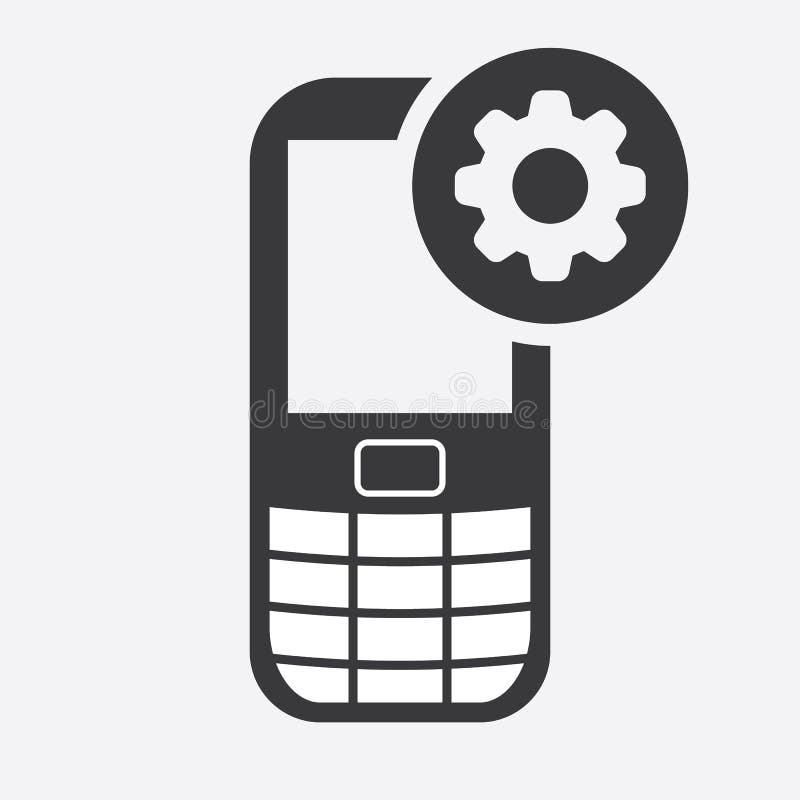 Cell Phone Icon with Settings Sign. Cell Phone Icon and Customize ...