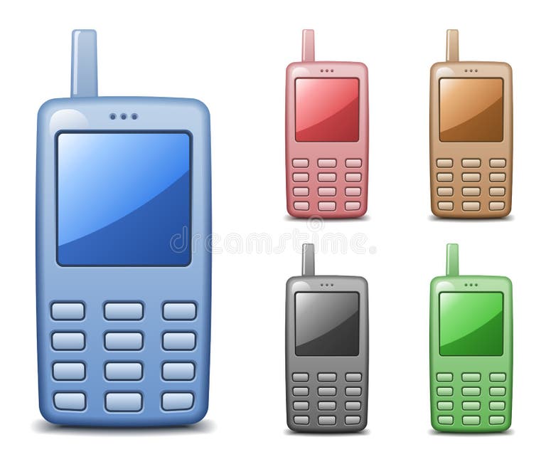 Cell phone icons stock vector. Illustration of button - 5796183