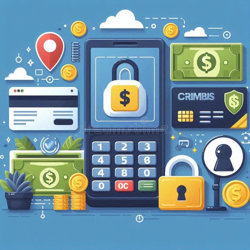 A Cell Phone with a Lock on it and a Bunch of Coins and Dollar Bills ...